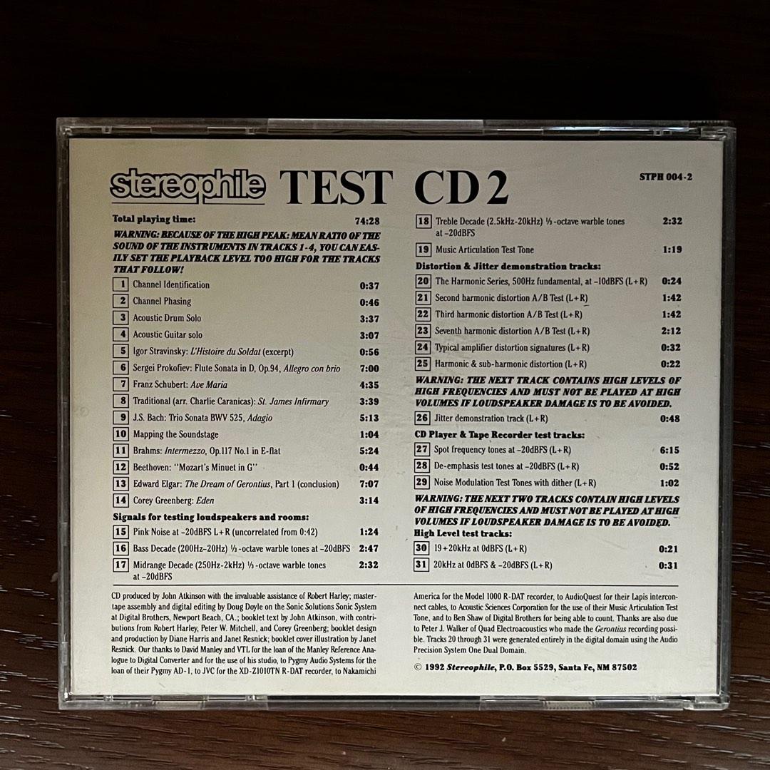 Stereophile TEST CD2, 興趣及遊戲, 音樂樂器 & 配件, 音樂與媒體 - CD 及 DVD - Carousell