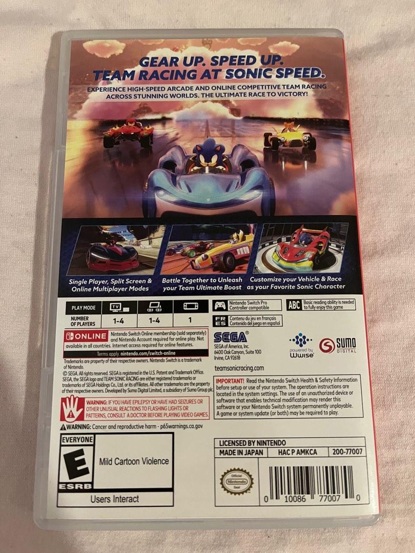 Team Sonic Racing Switch Nintendo Racing Game Mario Kart Cart Sonics ...