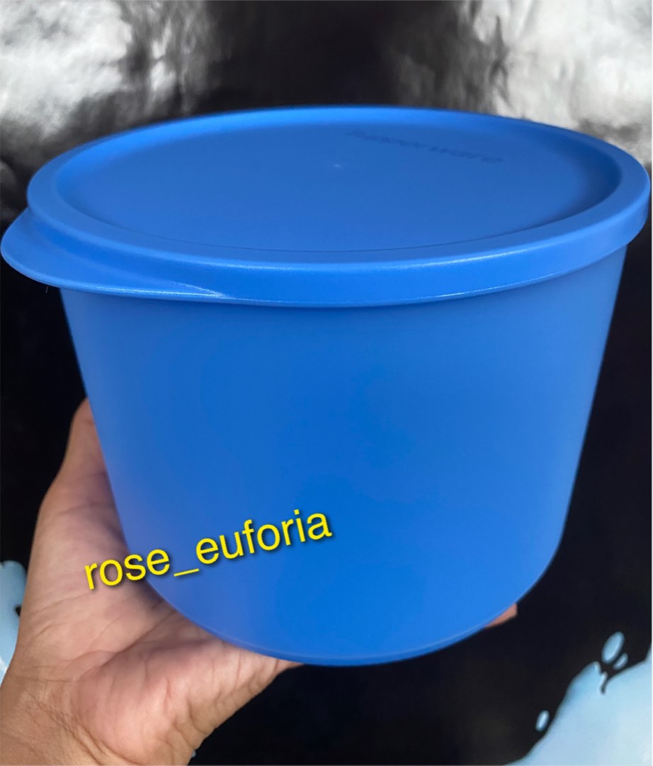 Tupperware Blue Summer Fresh Round Large Canister 2.1L ready stock new ...