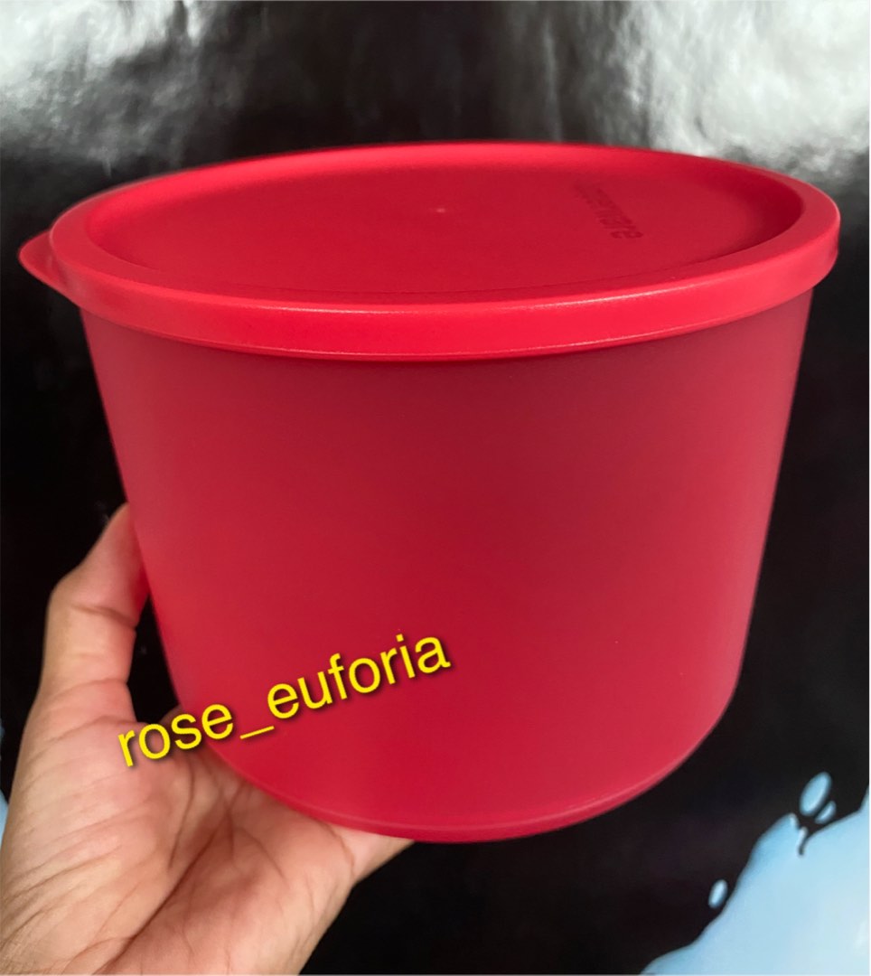 Tupperware Red Summer Fresh Round Large Canister 2.1L ready stock new ...