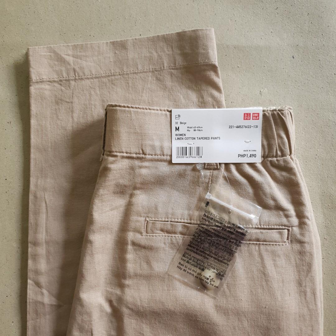UNIQLO Linen Cotton Tapered Pants, Women's Fashion, Bottoms, Other ...