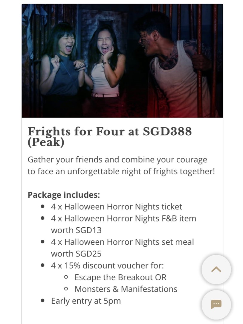 Uss Halloween Horror Nights Ticket 14oct 2022 Tickets And Vouchers