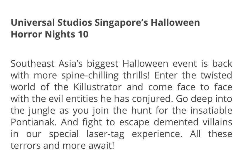 Uss Halloween Horror Nights Ticket 14oct 2022 Tickets And Vouchers