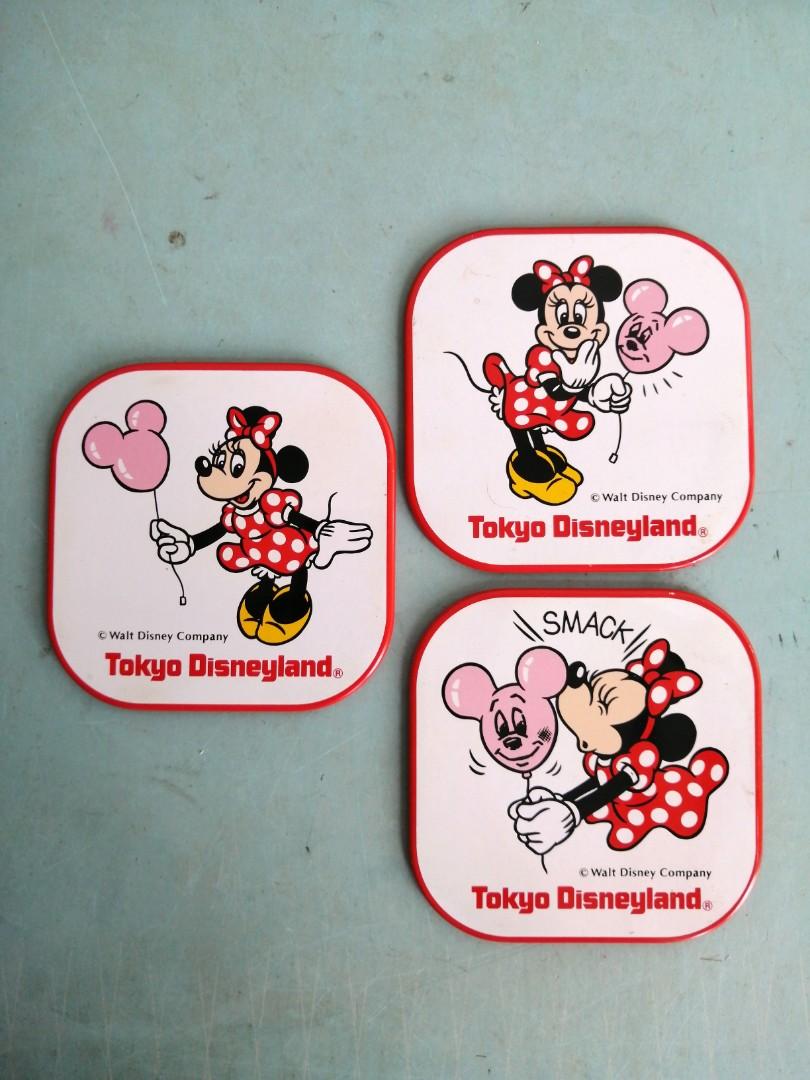 Vintage Tokyo Disneyland Metal Coaster Minnie Mouse Set of 3, Hobbies ...