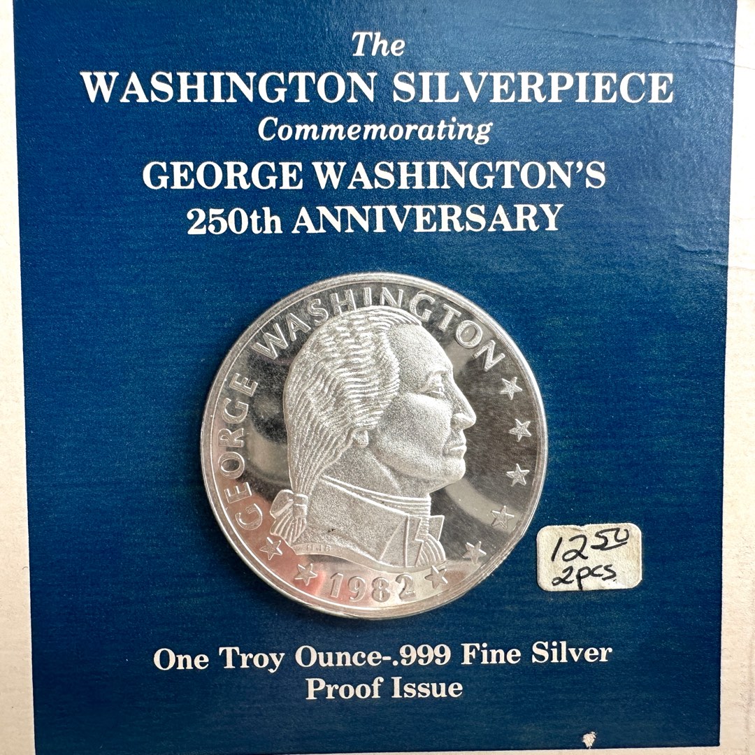 1982 George Washington 250th anniversary 1oz 999 silver proof, Hobbies ...