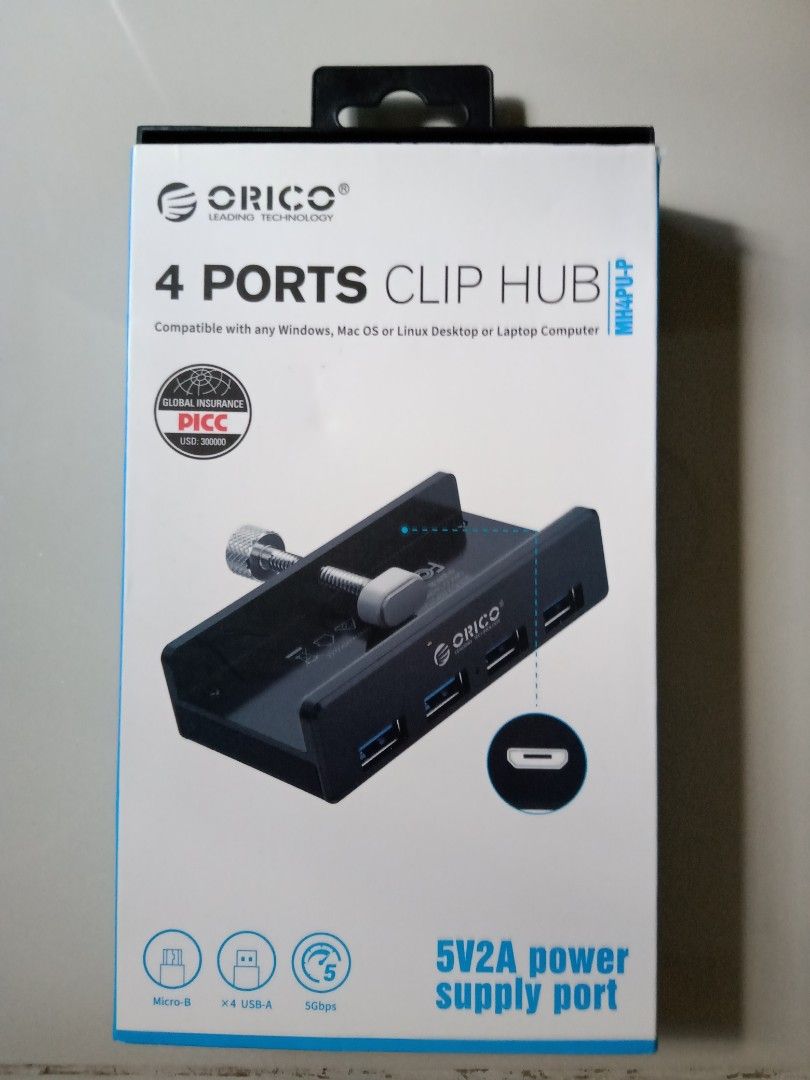 4 Ports USB 3.0 Clip HUB, Computers & Tech, Parts & Accessories, Cables & Adaptors on Carousell