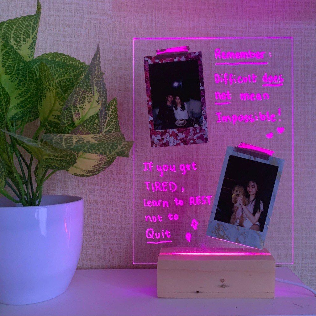 Acrylic USB Note Board Light A5, Furniture & Home Living, Lighting ...