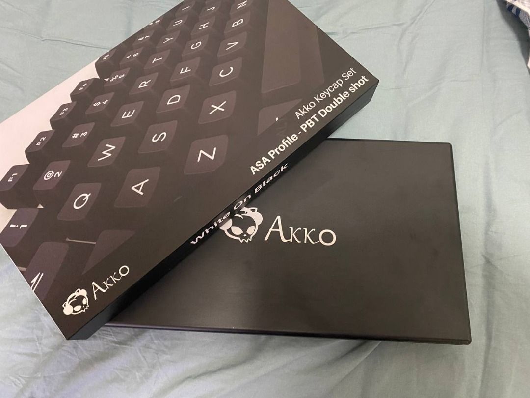 Akko ASA White on Black Keycaps, Computers & Tech, Parts & Accessories ...