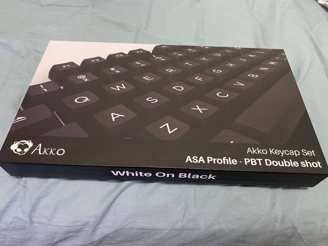 Akko ASA White on Black Keycaps, Computers & Tech, Parts & Accessories ...