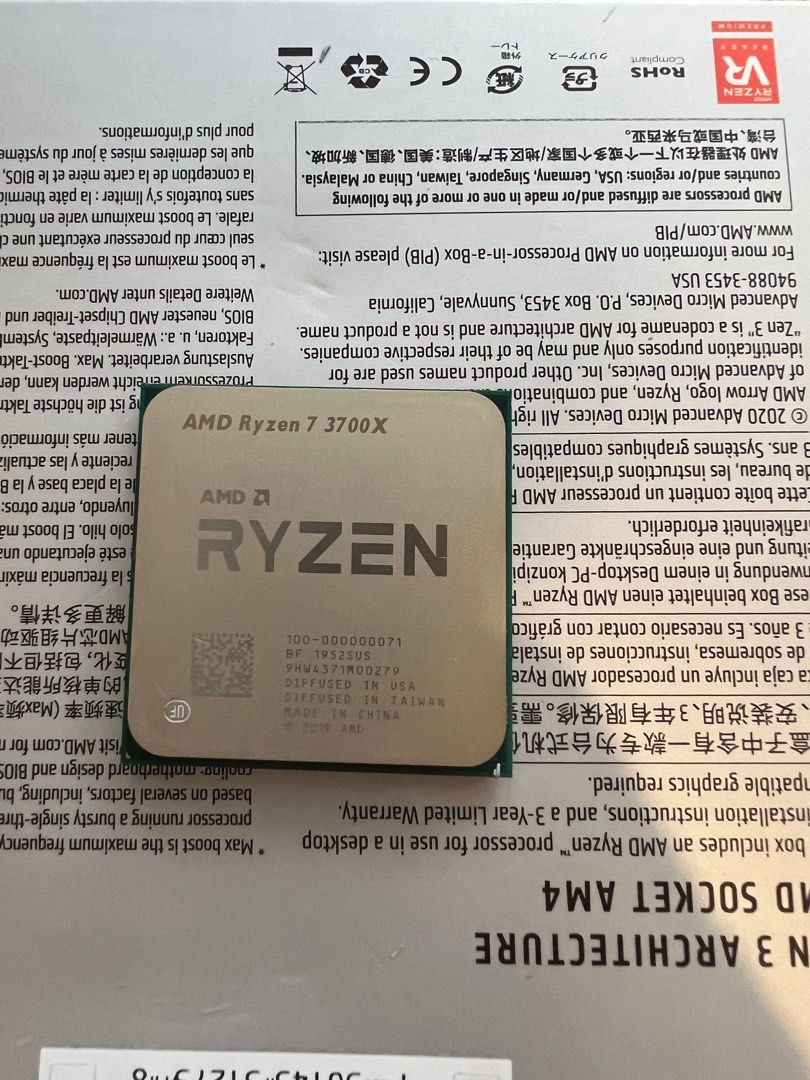 AMD Ryzen 7 3700x CPU, Computers & Tech, Parts & Accessories, Computer ...