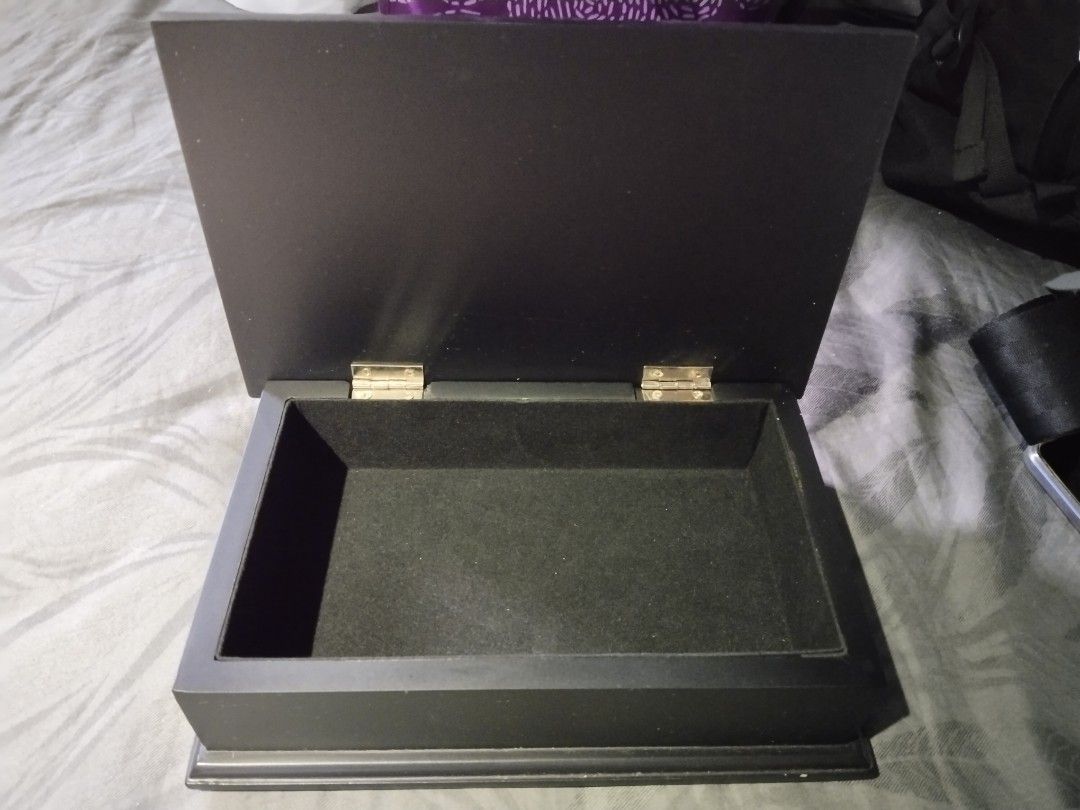 Antique teak wood storage box with bible verse - rare - christan gift ...