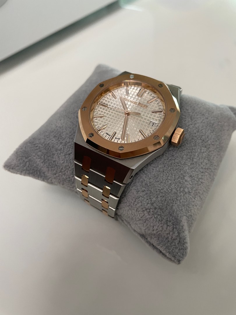 AP Royal Oak 15550sr 15550 37mm Rose Gold/ Steel 99% new, 名牌, 手錶 ...