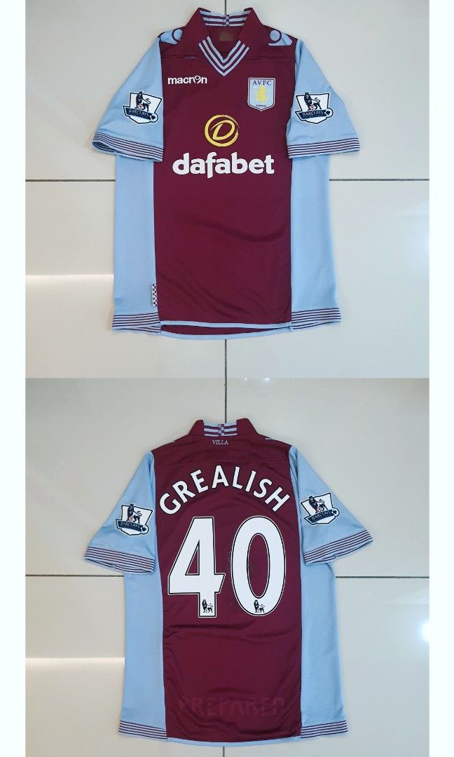 Authentic Aston Villa 13-14 Home Kit Grealish, Men's Fashion ...