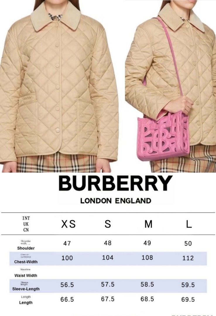 Authentic Burberry Corduroy Collar Diamond Quilted Pink Barn Jacket ...