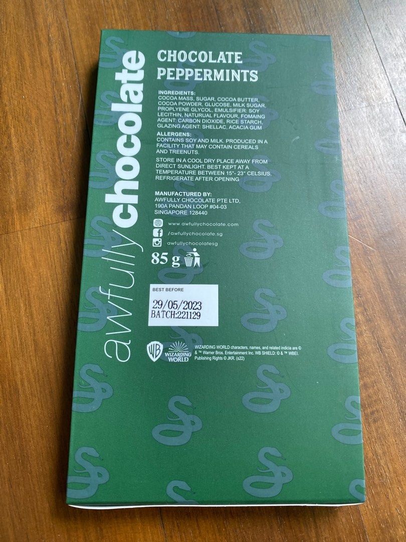 Awfully chocolate Harry Potter chocolate peppermint, Food & Drinks ...