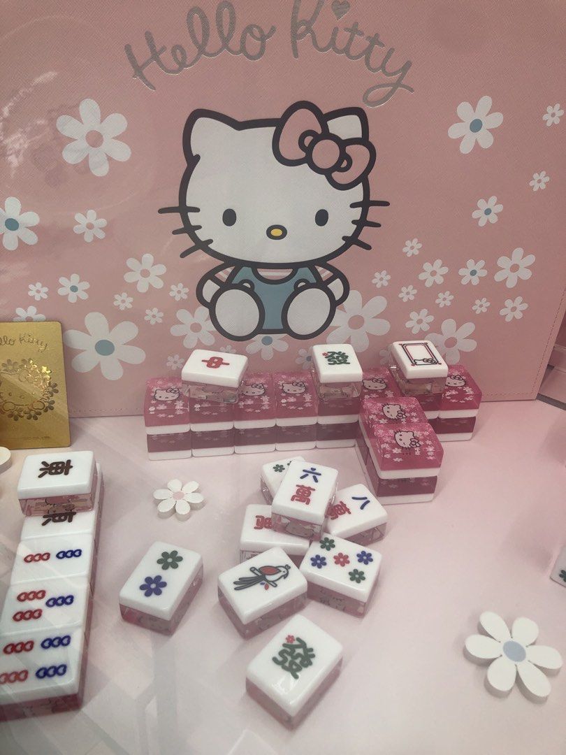 BNIB NTUC Hello Kitty Mahjong Set, Furniture & Home Living, Home ...