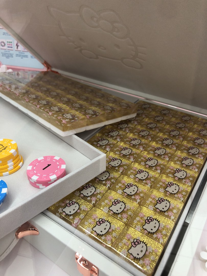 BNIB NTUC Hello Kitty Mahjong Set, Furniture & Home Living, Home ...