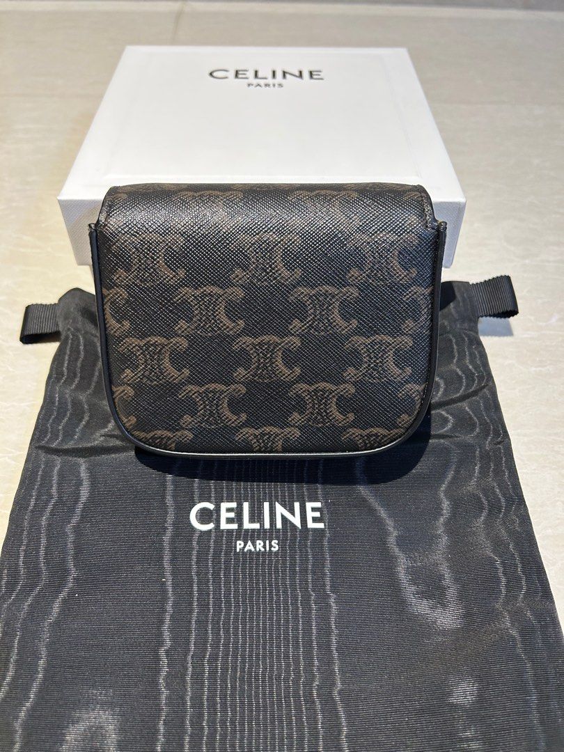 Celine mini triomphe bag in canvas, Luxury, Bags & Wallets on Carousell
