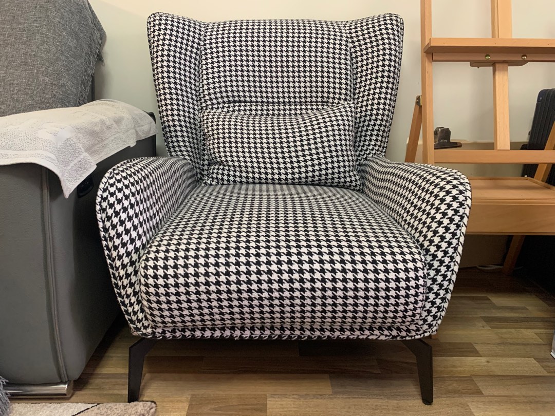 Checkered Armchair, Furniture & Home Living, Furniture, Chairs on Carousell