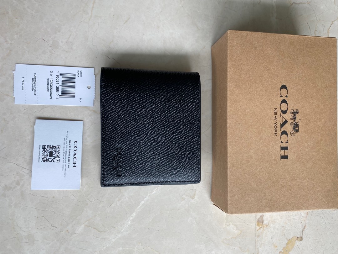 COACH Mens Wallet 3 in 1 Brand New, Men's Fashion, Watches ...