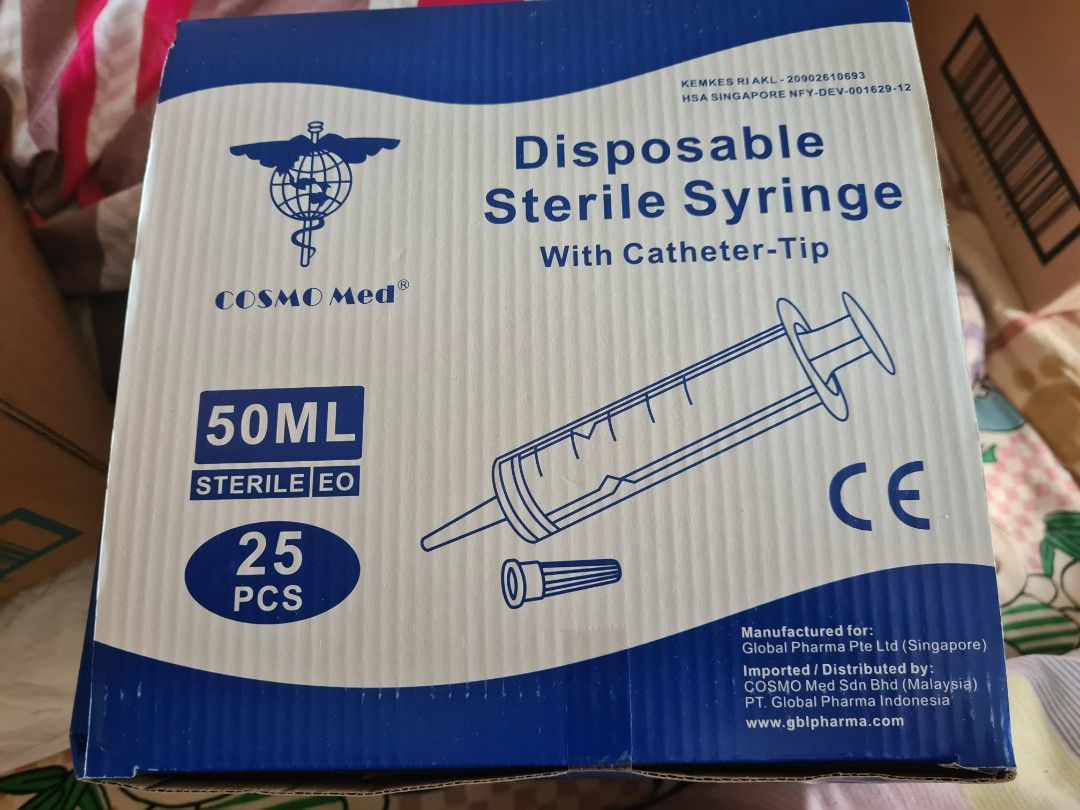 COSMO Med Disposable Sterile Syringe 50ml, Health & Nutrition, Medical ...