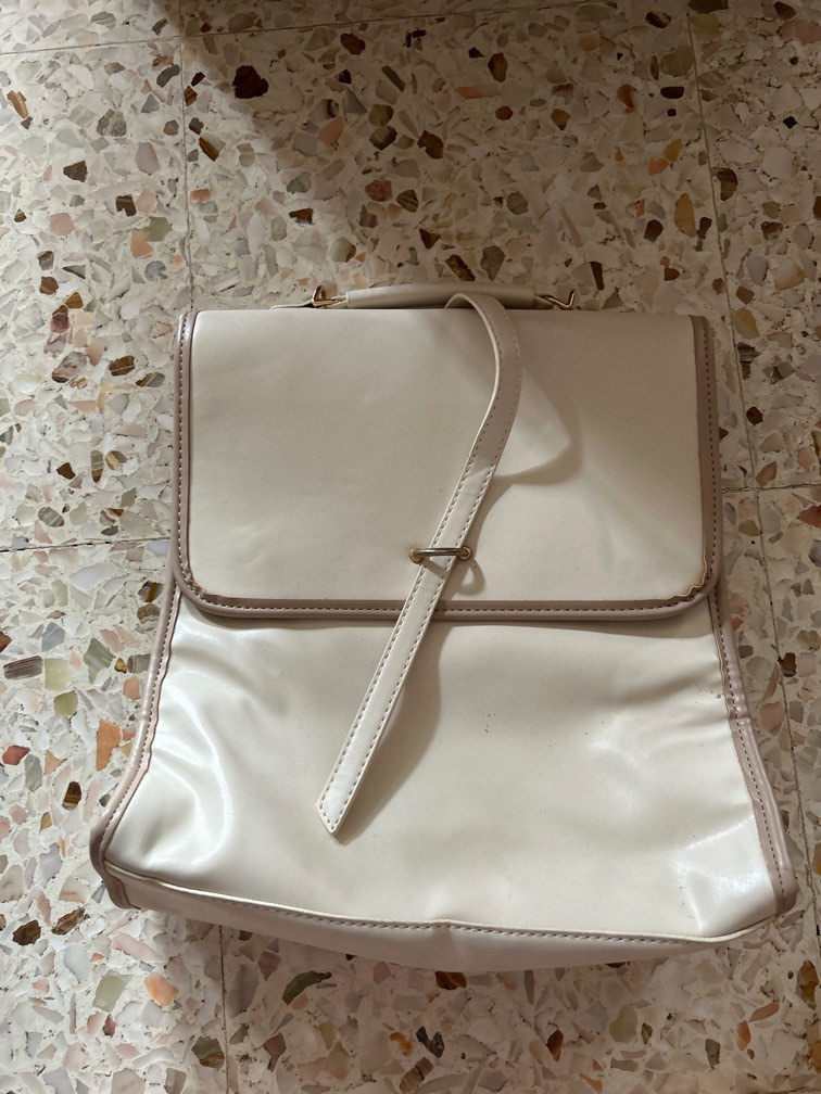 Cream Backpack, Women's Fashion, Bags & Wallets, Backpacks on Carousell