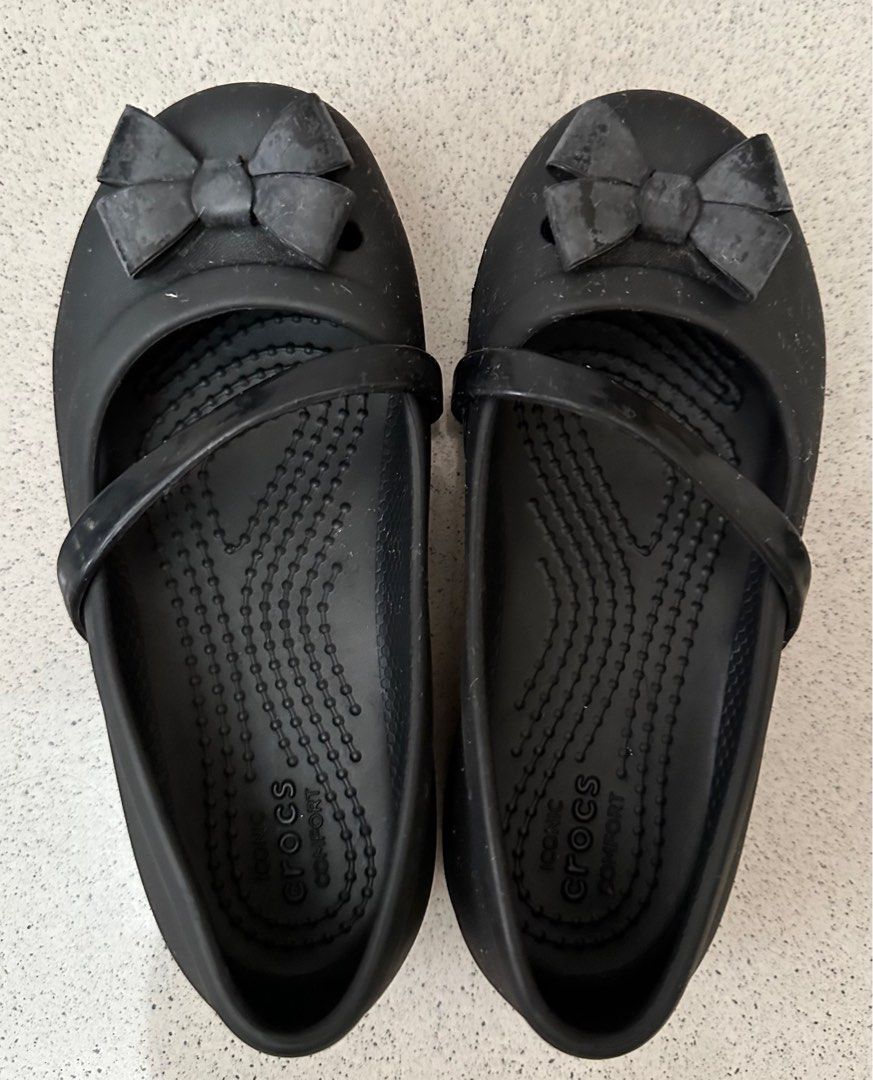 Crocs Ribbon & Strap Black, Babies & Kids, Babies & Kids Fashion on ...
