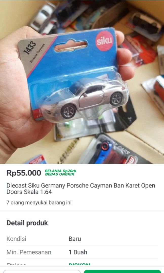 Diecast Siku Germany Porsche Cayman Ban Karet Open Doors Skala 1:64 ...
