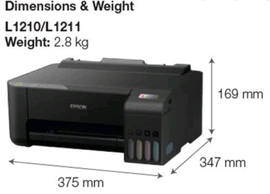Epson Ecotank L1210 printer, Computers & Tech, Printers, Scanners ...