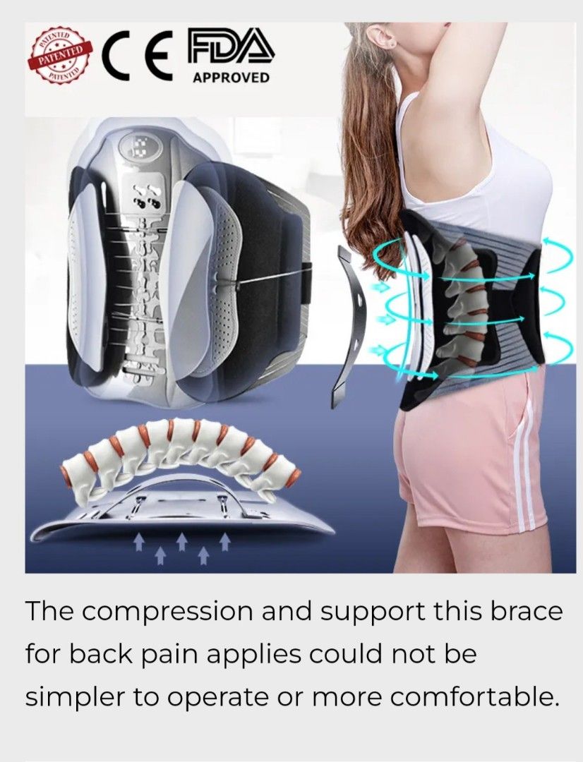 Flexback Pro Lumbar Brace, Health & Nutrition, Braces, Support ...