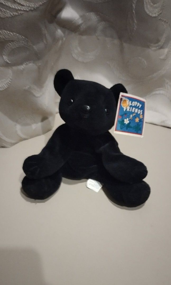 Floppy Friends Paxton Black Bear Beanie Baby Copycat, Hobbies & Toys ...