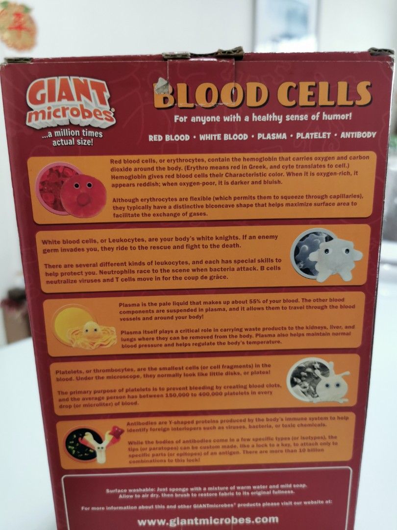 Giant microbes blood cells toys, Hobbies & Toys, Toys & Games on Carousell