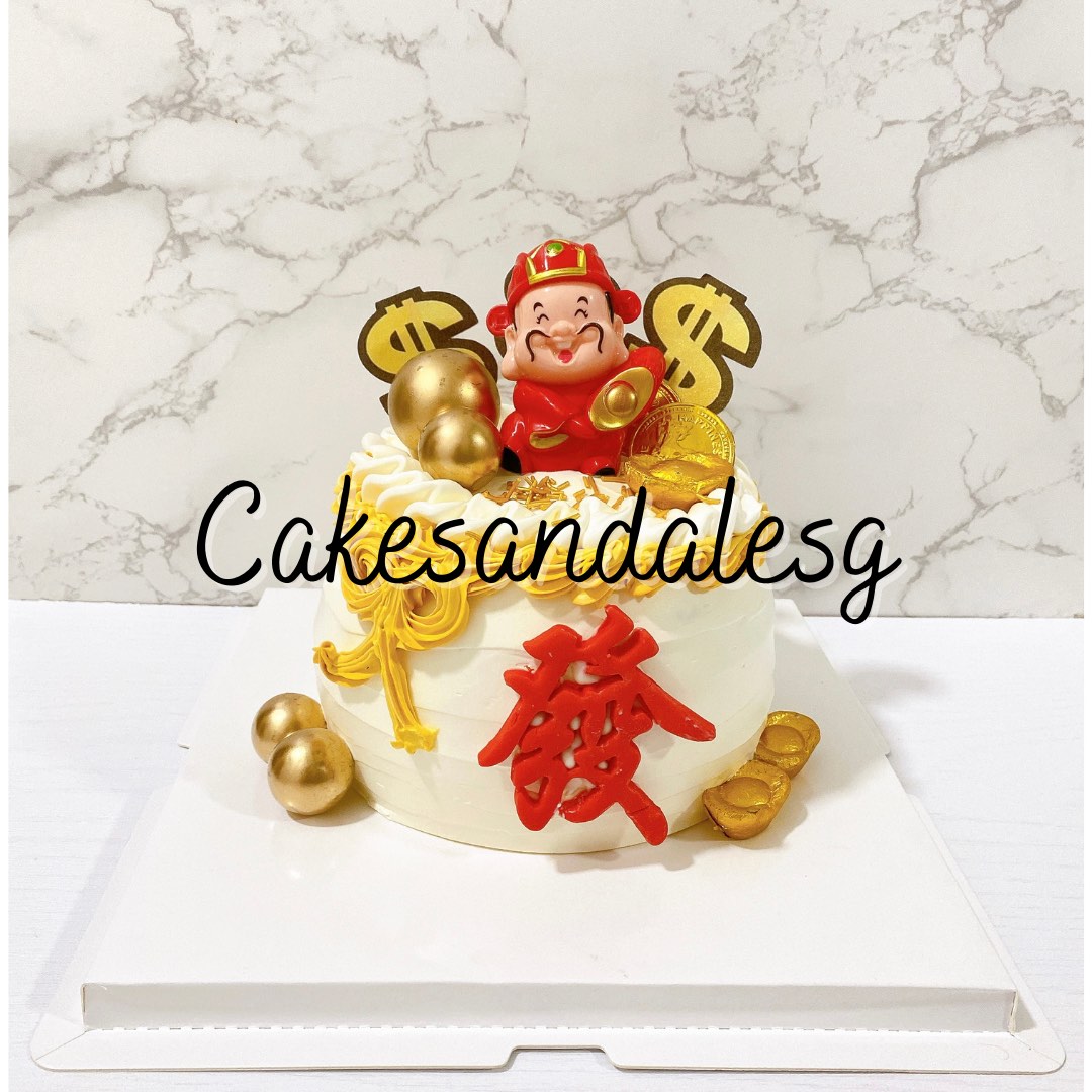God of Fortune CNY Cake, Food & Drinks, Homemade Bakes on Carousell