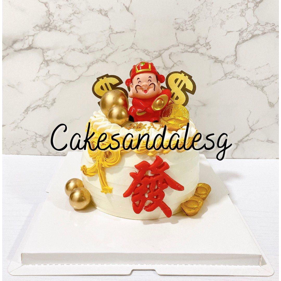 God of Fortune CNY Cake, Food & Drinks, Homemade Bakes on Carousell