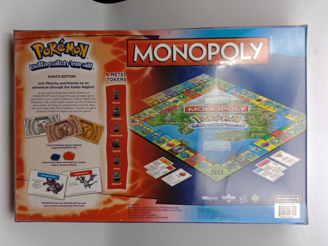 HASBRO MONOPOLY USAOpoly Pokemon Monopoly Kanto Edition Metal Tokens ...