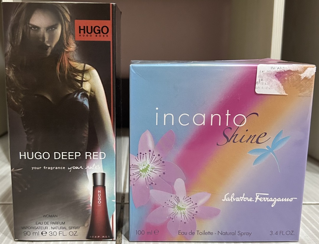 Hugo Boss Deep Red and Salvatore Ferragamo Incanto Shine for Woman ...