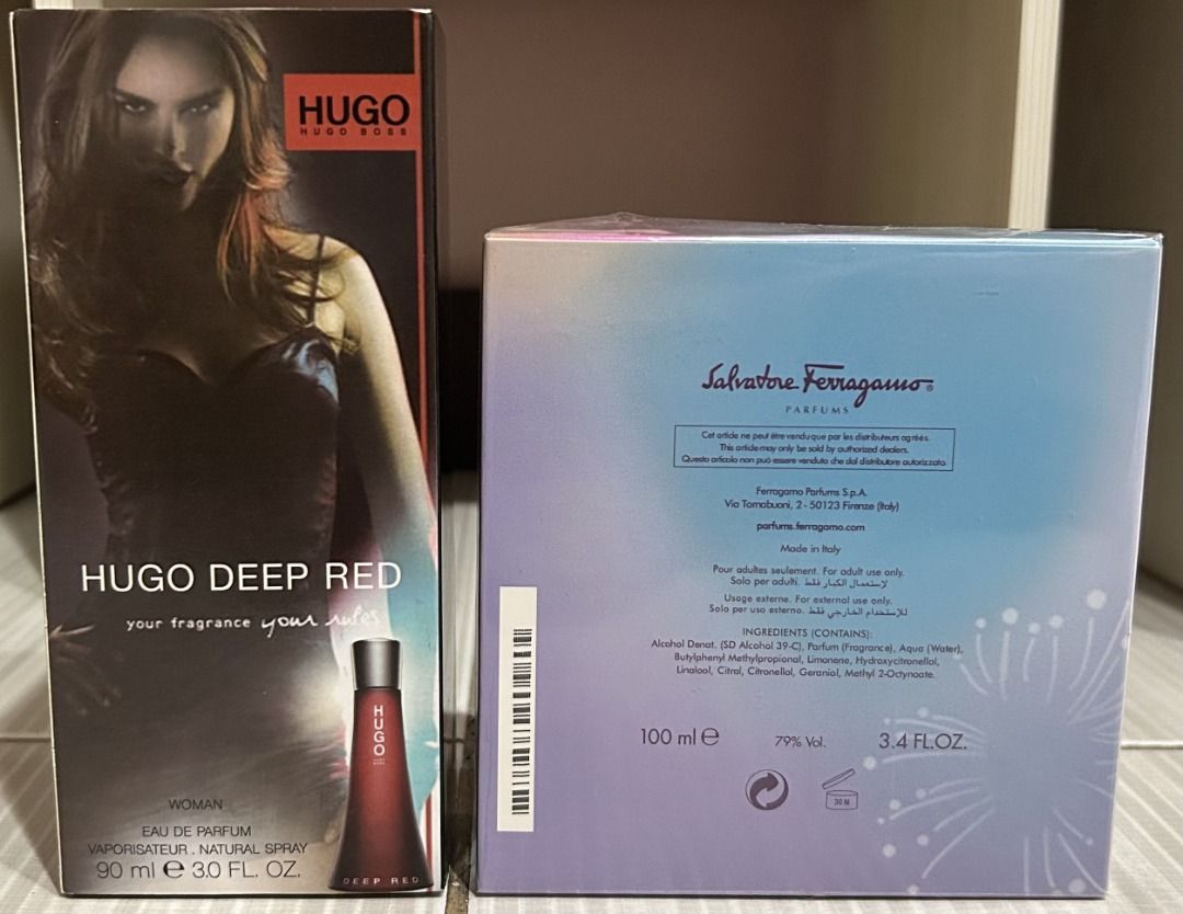 Hugo Boss Deep Red and Salvatore Ferragamo Incanto Shine for Woman ...