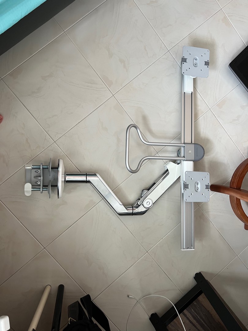 Human scale monitor mounting stand for dual screen, Computers & Tech ...