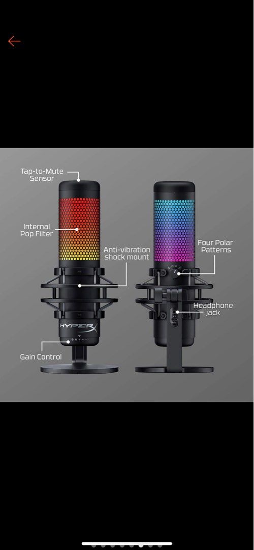 HyperX Quadcast Stand-alone USB microphone usb autonome, Audio ...