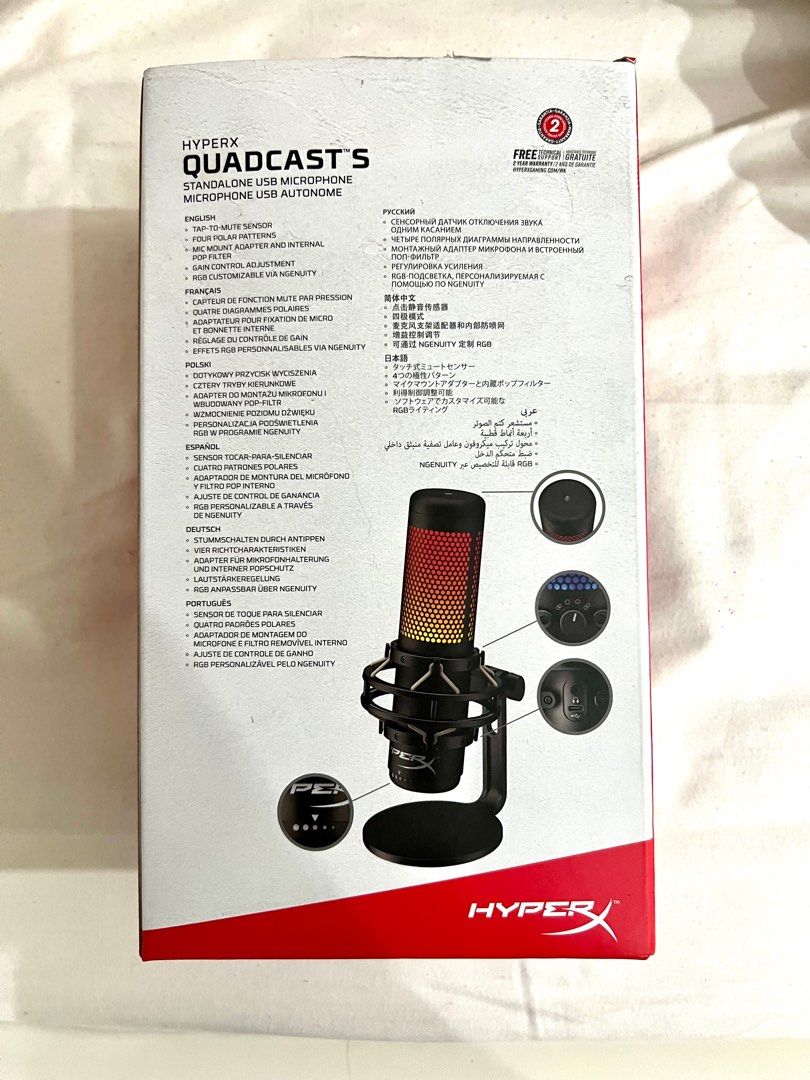 HyperX Quadcast Stand-alone USB microphone usb autonome, Audio ...