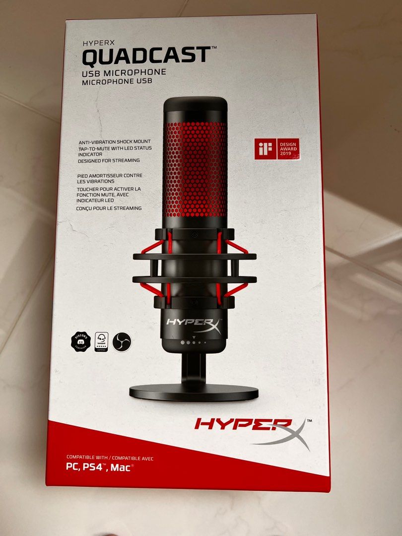 HyperX Quadcast USB Microphone, Audio, Microphones on Carousell