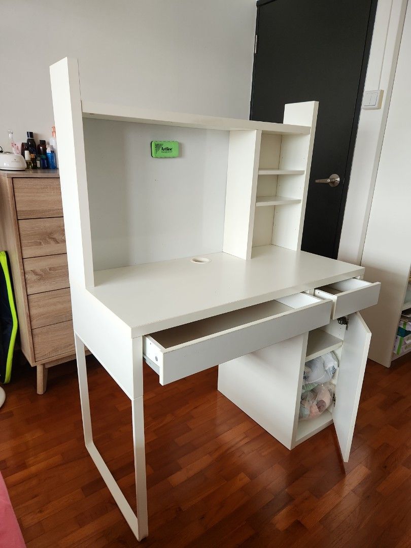 IKEA study table and shelf unit, Everything Else on Carousell