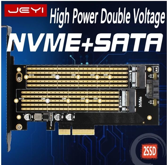 JEYI-SK7 M.2 NVME SSD TO PCIe Adapter with Heatsinks, Computers & Tech ...