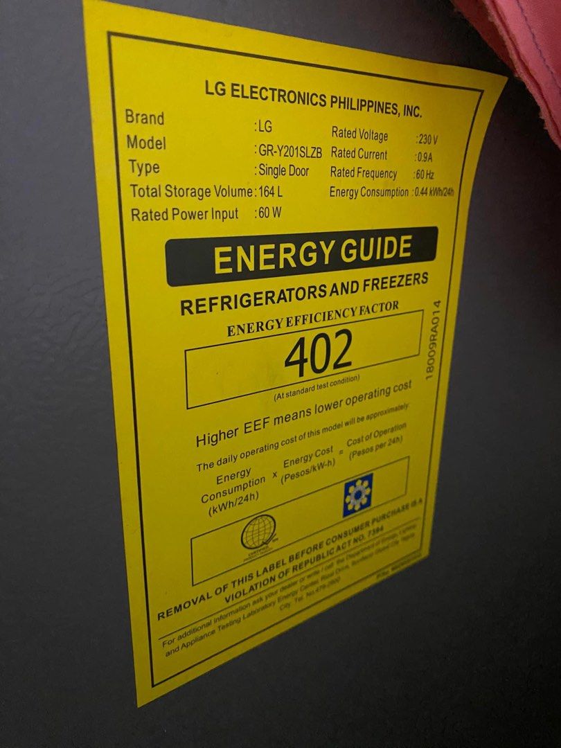 LG INVERTER SINGLE DOOR REF, TV & Home Appliances, Kitchen Appliances ...