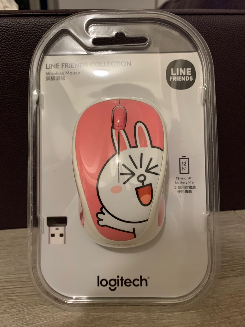 Line friends- Cony Logitech mouse 全新, 電腦＆科技, 電腦周邊及配件, 電腦滑鼠及相關產品 - Carousell