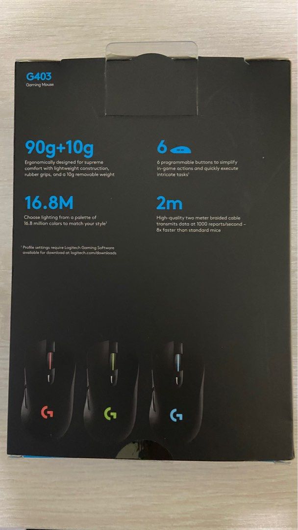 Logitech G403 滑鼠 Mouse, 電腦＆科技, 電腦周邊及配件, 電腦滑鼠及相關產品 - Carousell