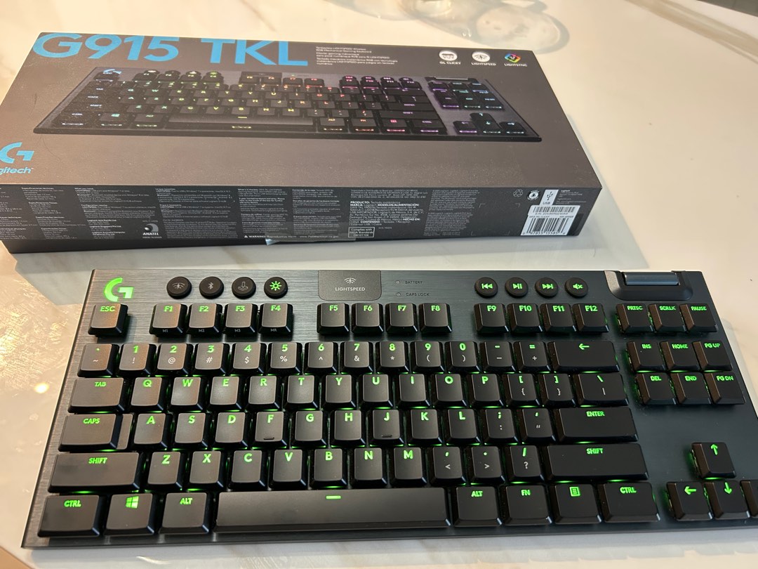 Logitech G915 TKL clicky keys gaming keyboard, Computers & Tech, Parts ...