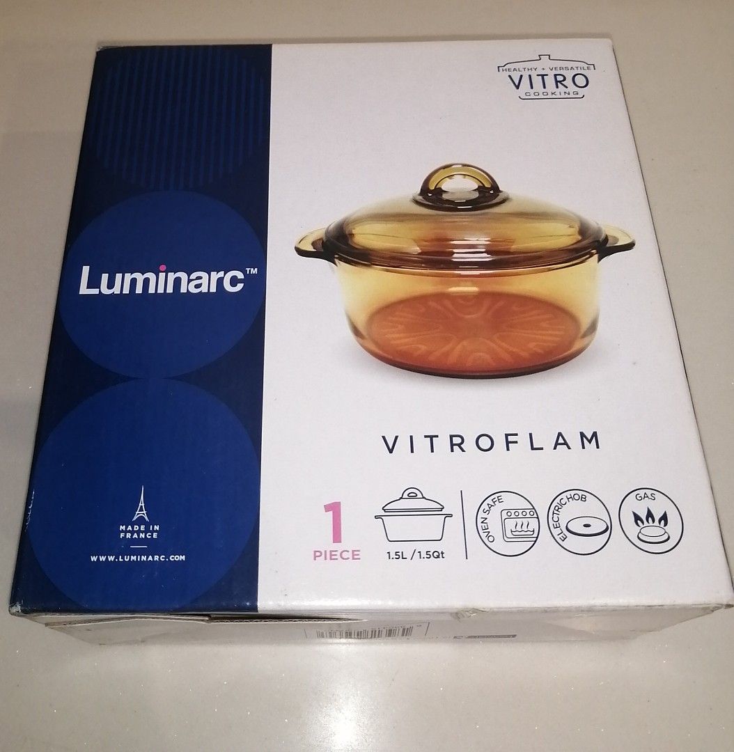 Luminarc Vitroflam 1.5L Ceramic Glass Pot, TV & Home Appliances ...