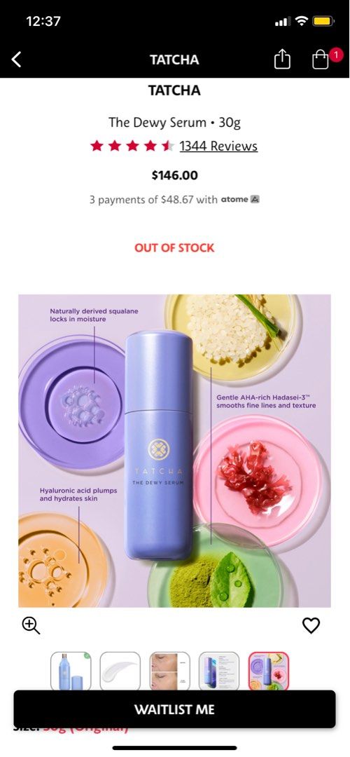 (NEW) 10G TATCHA THE DEWY SERUM , Beauty & Personal Care, Face, Face ...