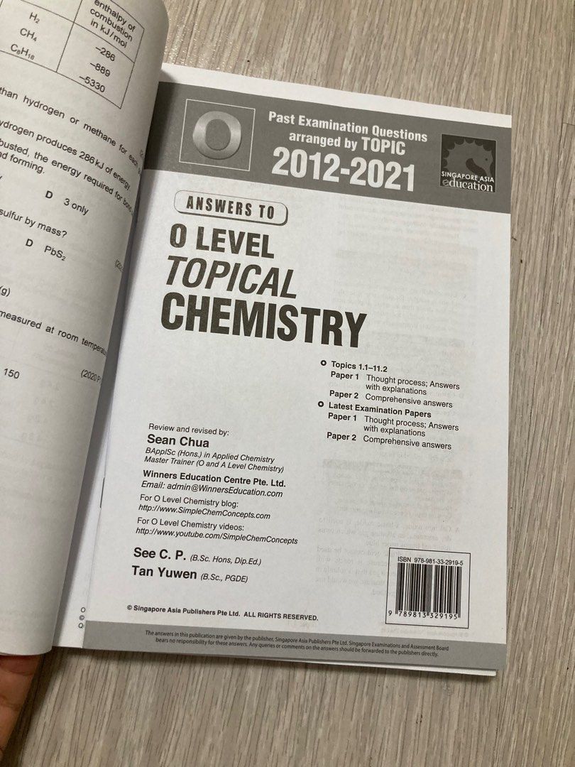 O Level Pure Chemistry Practice Paperwork , Hobbies & Toys, Books ...